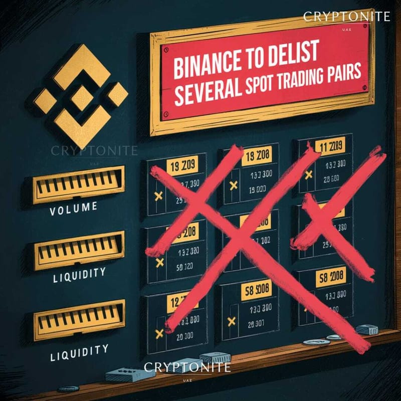 Binance Delists Spot Trading Pairs: AI/TUSD, BTC/AEUR, CHR/BNB & More