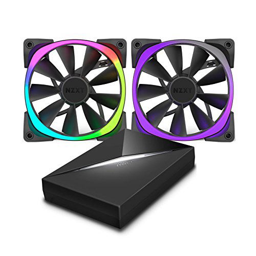 NZXT Aer RGB 140mm Dual Fan Kit with HUE+ Controller – Silent Cooling,