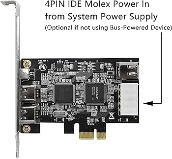 PCIe FireWire Card – 3x 6-Pin + 1x 4-Pin IEEE 1394 with Low Profile Br
