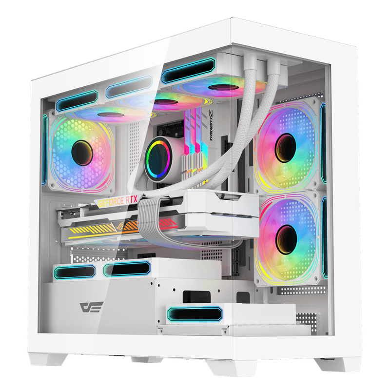 Build a sleek white compact gaming rig with the darkFlash DS900M White