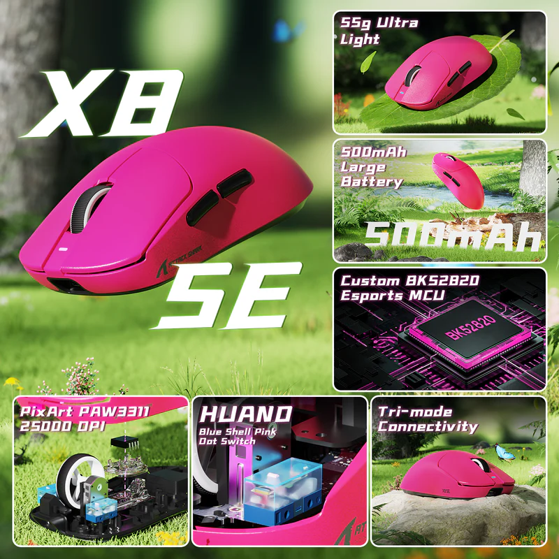 ATTACK SHARK R11 Ultra Wireless Gaming Mouse | 8K PAW3950MAX