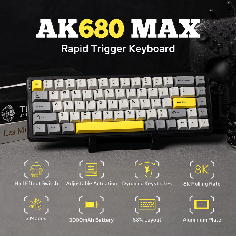 ATTACK SHARK X68PRO HE Wireless Gaming Keyboard | Rapid Trigger