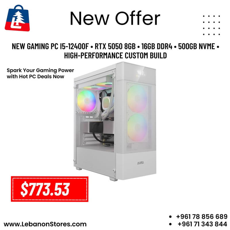 New Gaming PC i5-12400F • RTX 5050 8GB • 16GB DDR4 • 500GB NVMe • High