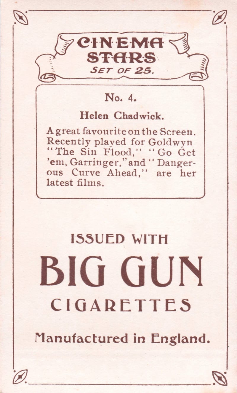 HELEN CHADWICK - CINEMA & CIGARETTE CARDS