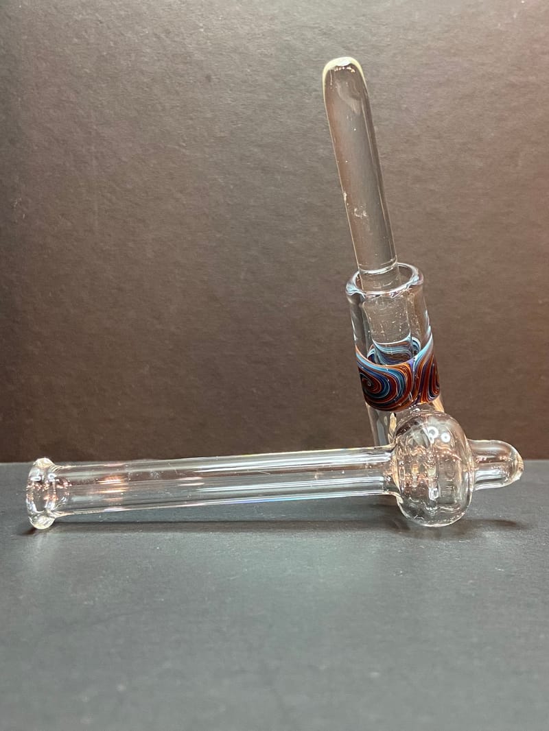 HP-110: Multi Color Reversal Pyrex Hash Pipe. - Shockers Glass Studio