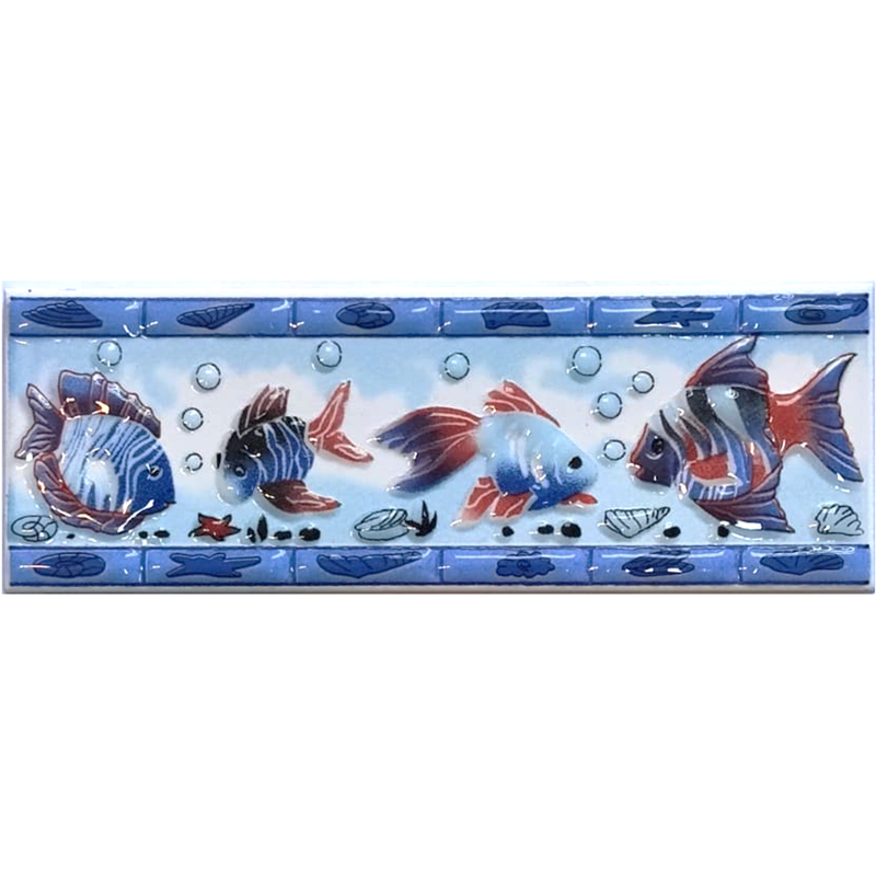 CENEFA 7 x 20 cm AZUL PECES (9181C) - FERRECENTRO MURALLA