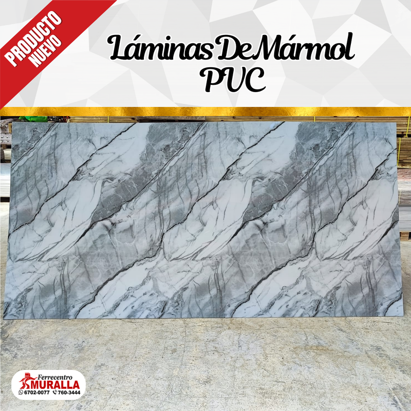 MARMOL PARED PVC 4 x 8 PIES GRIS CLARO (KL8257) - FERRECENTRO MURALLA