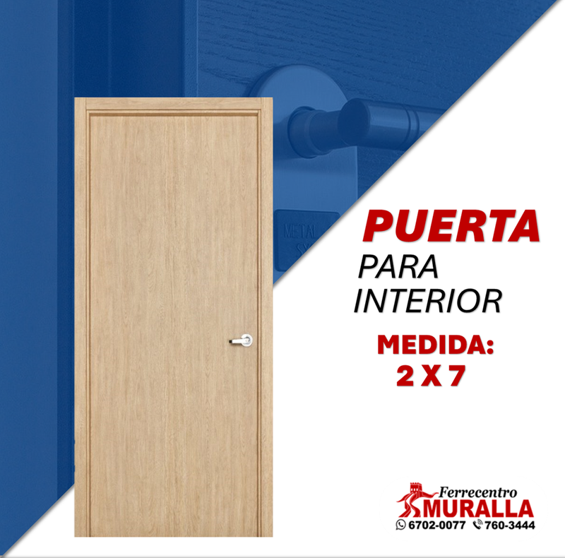 PUERTA MDF PLASTIFICADA CAOBA #41 (ZYMDF02) - FERRECENTRO MURALLA
