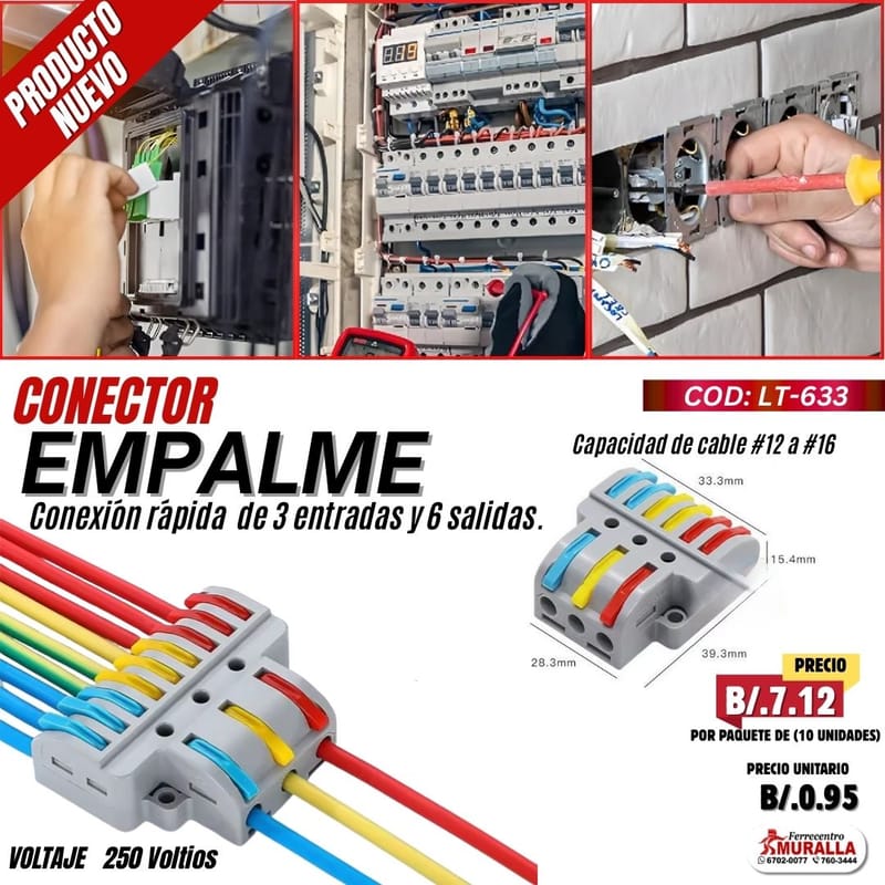 CONECTOR EMPALME 5 ENTRADA (PCT-415) - FERRECENTRO MURALLA