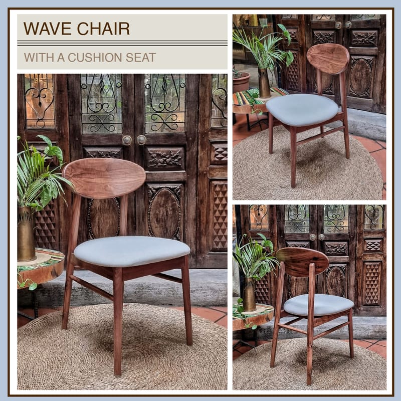 Wave Chair – Walnut Wood with Cushion Seat