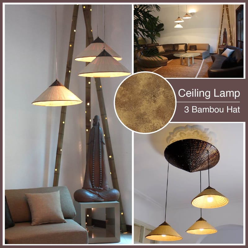 3 Bamboo Hats – Ceiling Lamp