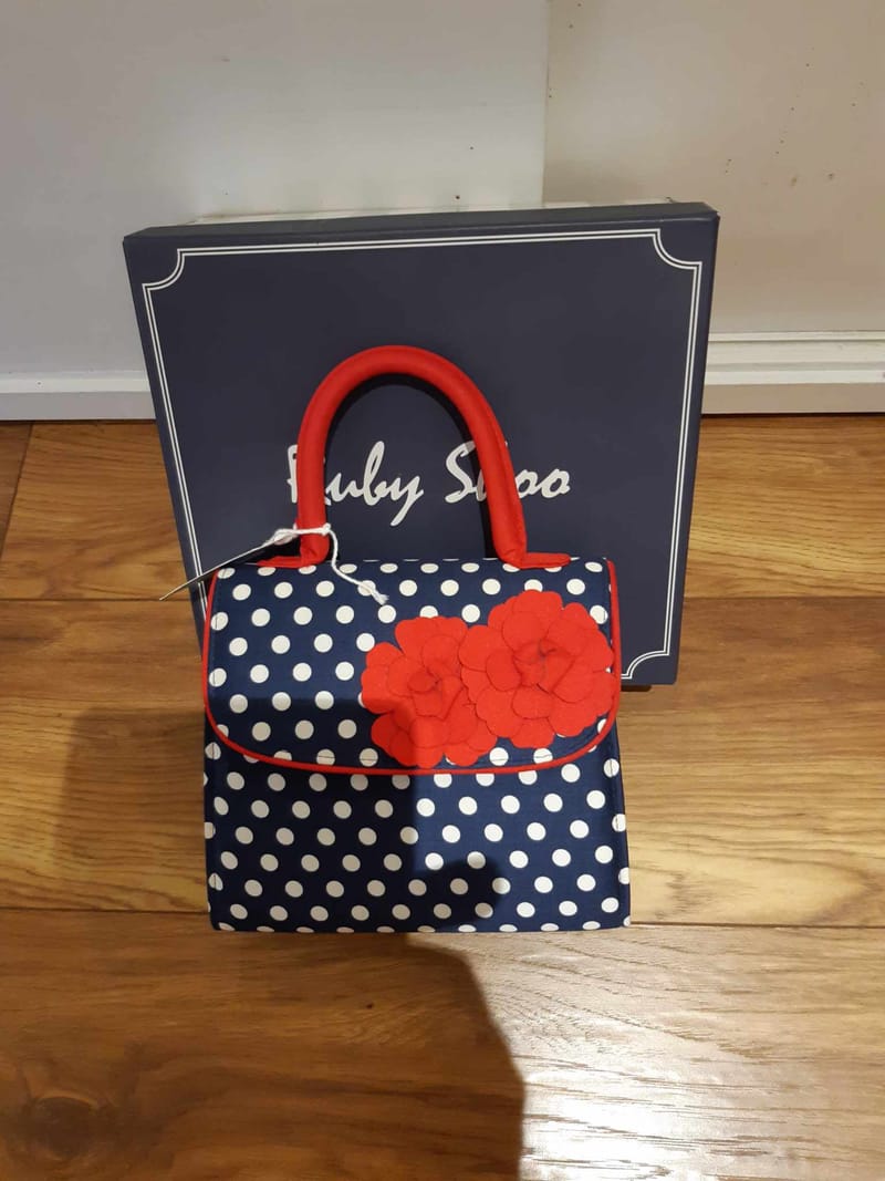 Ruby Shoo Tortola blue Spotty Bag - lindsayfashions of Ripon