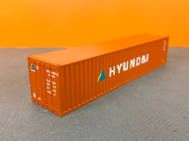Conteneur 40' pieds Hyundai orange echelle HO 1/87 - Ferromax