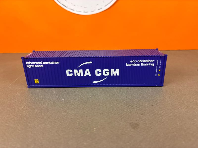 Conteneur 40' pied long CMA CGM bleu echelle HO 1/87 - Ferromax