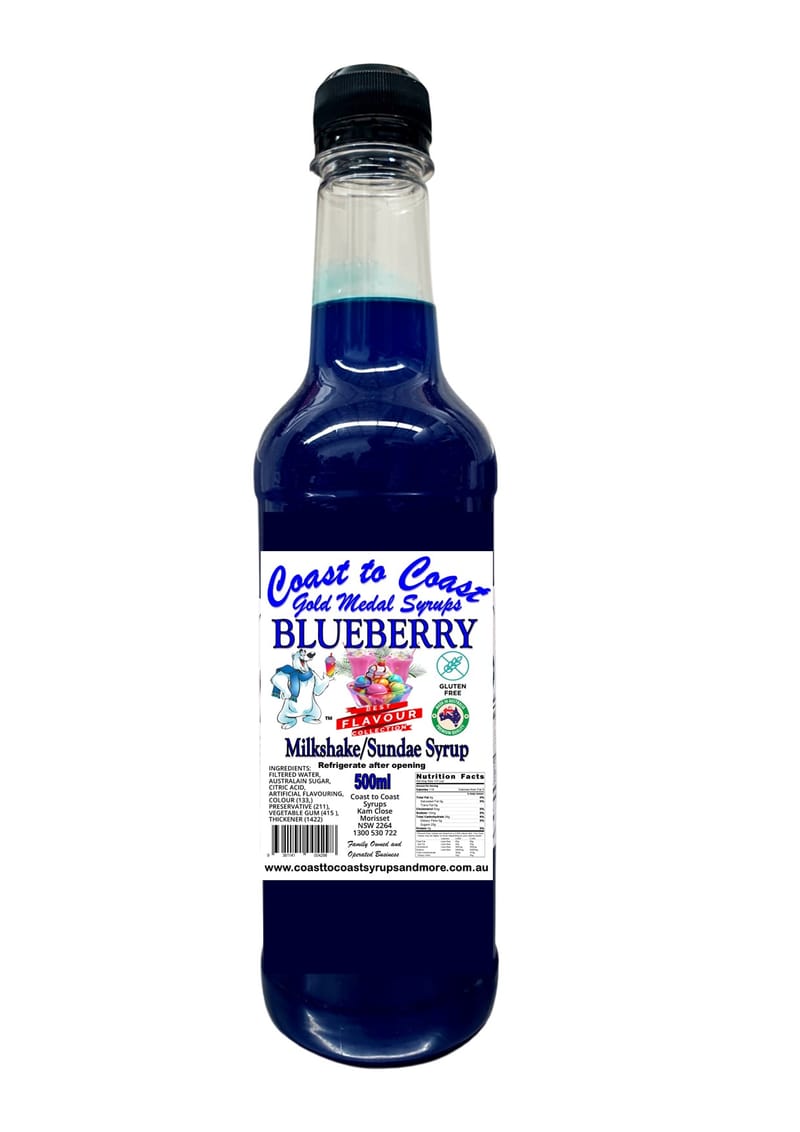 Gold Medal Blueberry Flavoured Milkshake/Sundae Syrup 500ml