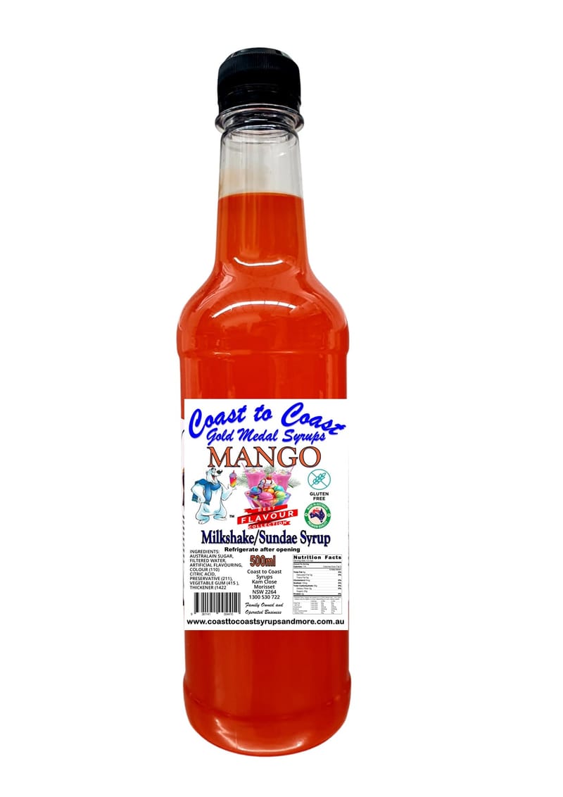 Mango Milkshake/Sundae,500ml, Coast to Coast Gold Medal Syrups®
