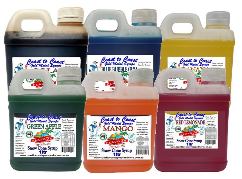 6x1ltr, Premium Snow Cone Syrups, Coast to Coast Gold Medal Syrups®