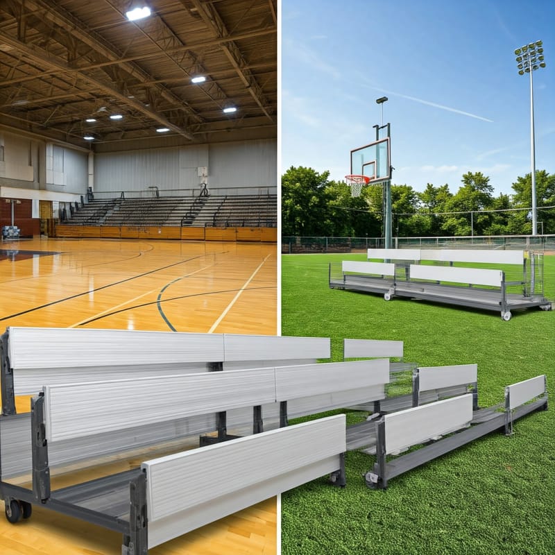 Portable Bleachers for Outdoor Events & Venues, Easy Setup & Transport