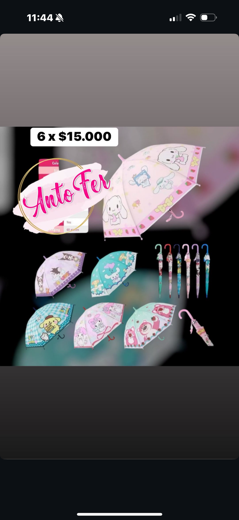 Paraguas kuromi y sus amigas - Anto Fer