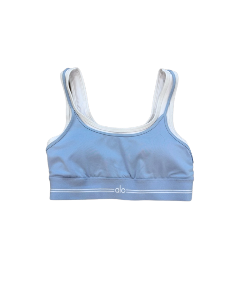 Alo Yoga Seashell Blue Heather/White - Stellar Petite