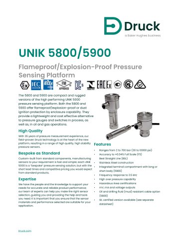 Druck Pressure Transducers - AED-Oman