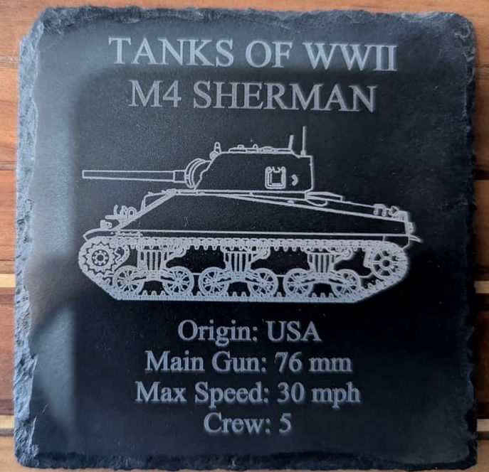 Tanks of World War II USA Set of 4 - Laze and Blaze Engraving