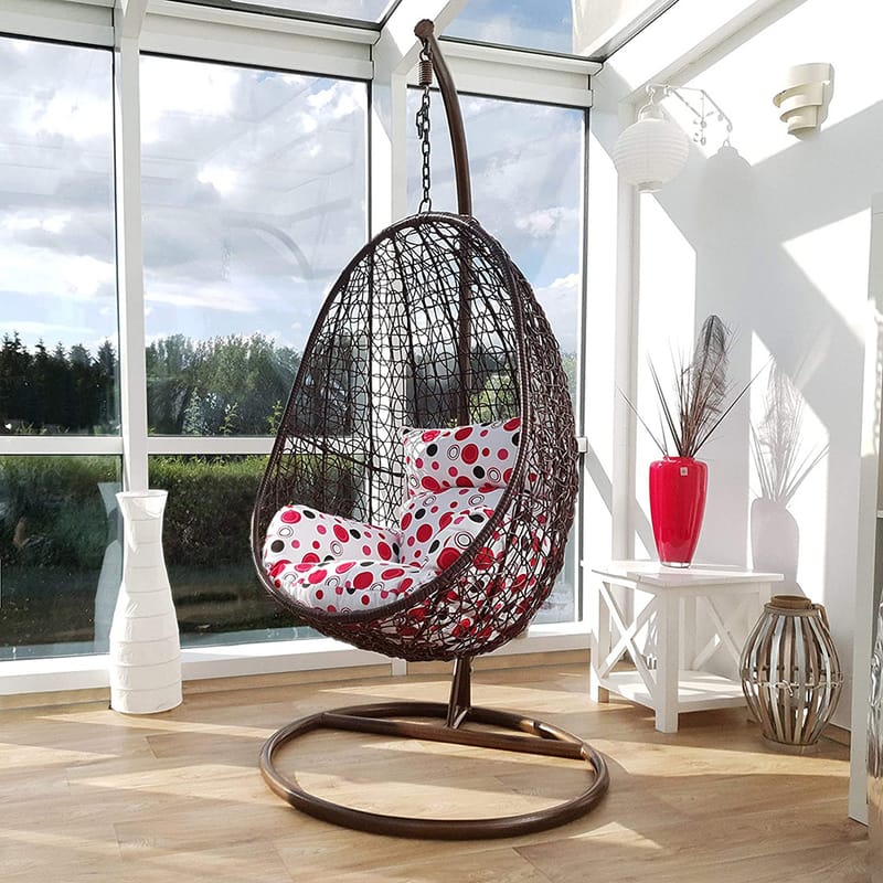 outdoor swing garden egg chair wicker metal patio egg chair rattan ...