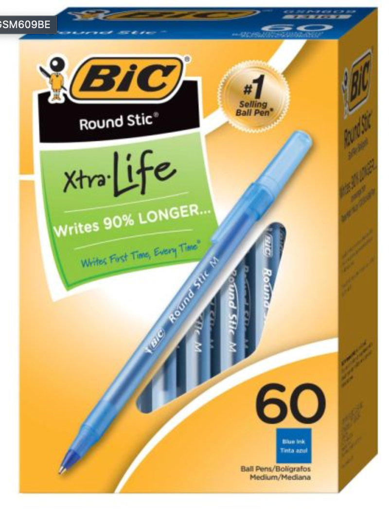 BIC Round Stic Ballpoint Pens BLUE - Yeca Solutions