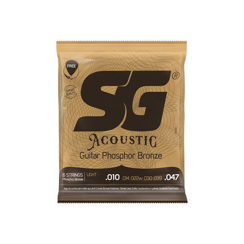 מיתרים לגיטרה אקוסטית 010 Phosphor Bronze String מבית SG - מקצבים